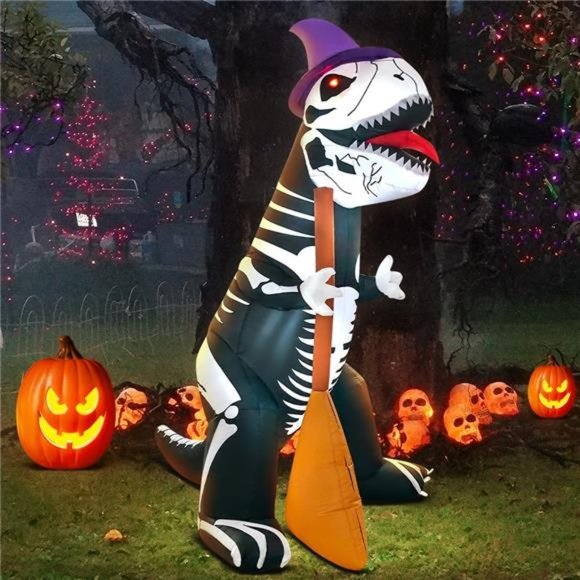 Holiday | 8ft Halloween Inflatable Decoration Skeleton Dinosaur With ...